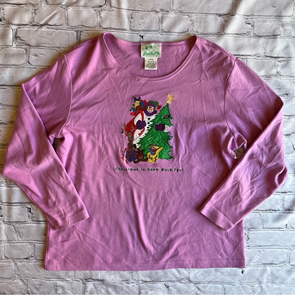 Quacker Factory | Tops | Quacker Factory Large Tshirt Christmas Is Snow ...